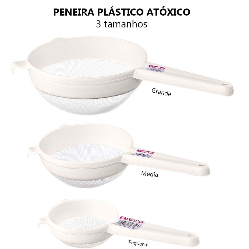 Peneira Plástico Para Cozinha Free BPA Qualidade Sanremo | Shopee Brasil