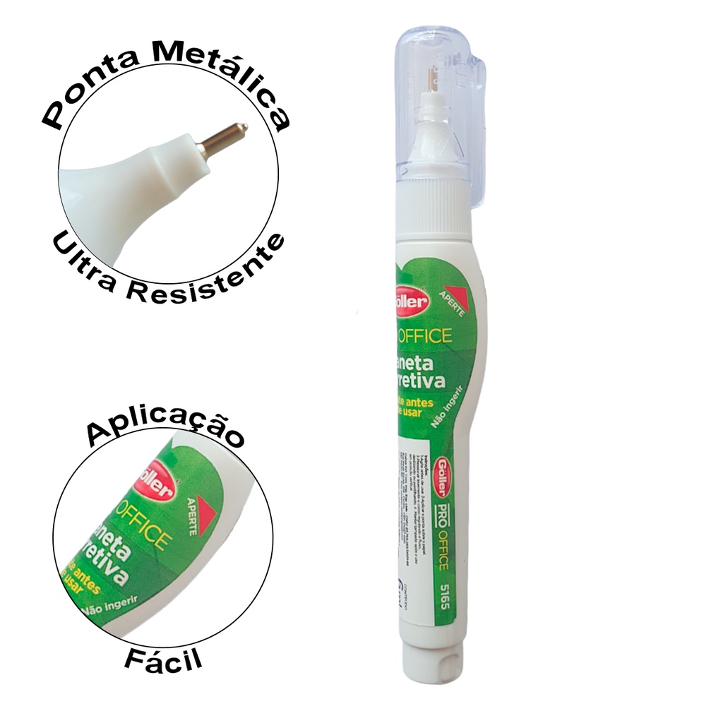 Caneta Corretiva 6ml Corretivo Escolar Goller | Shopee Brasil