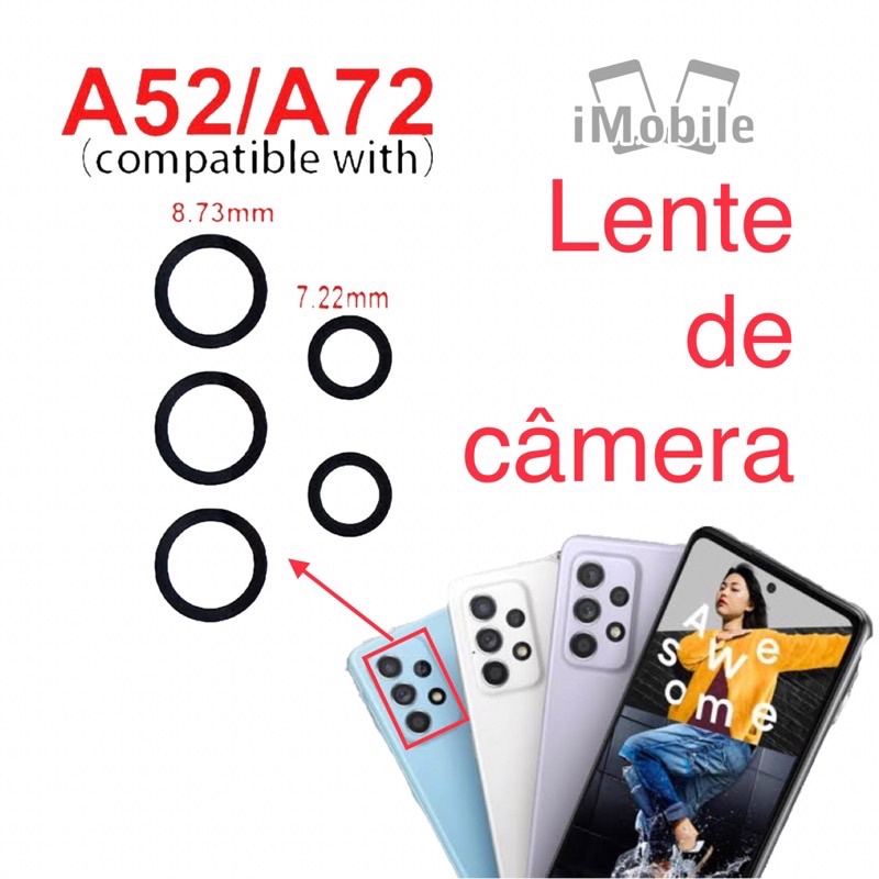 Lente Vidro Câmera Traseira Samsung galaxy A52 SM-A525 | Shopee Brasil