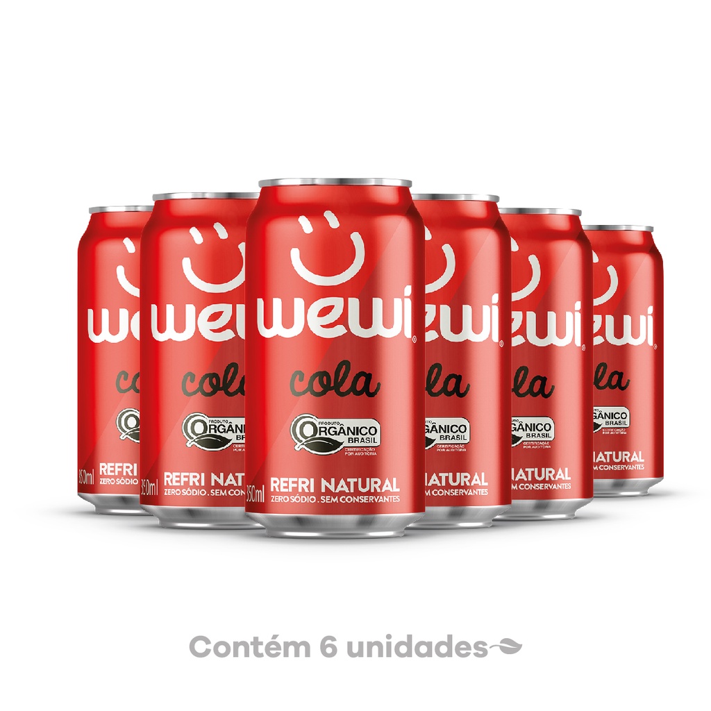 Refrigerante COLA Orgânica Wewi Pack Com 6 Latas 350 ml | Shopee Brasil
