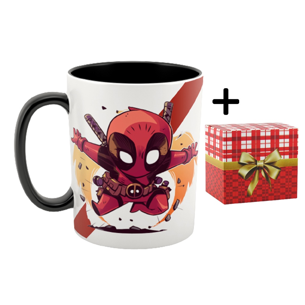 Caneca Deadpool Personalizada Com Nome + Caixa - Xícara 325ML Porcelana ...