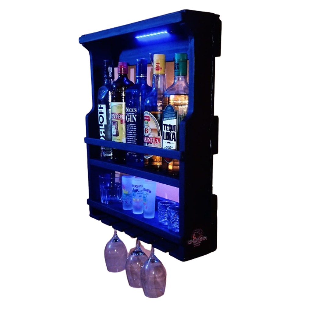 Bar de Parede “CHIMERA Concepts” (IMPERDÍVEL!!!) Adega de preto fosco ...