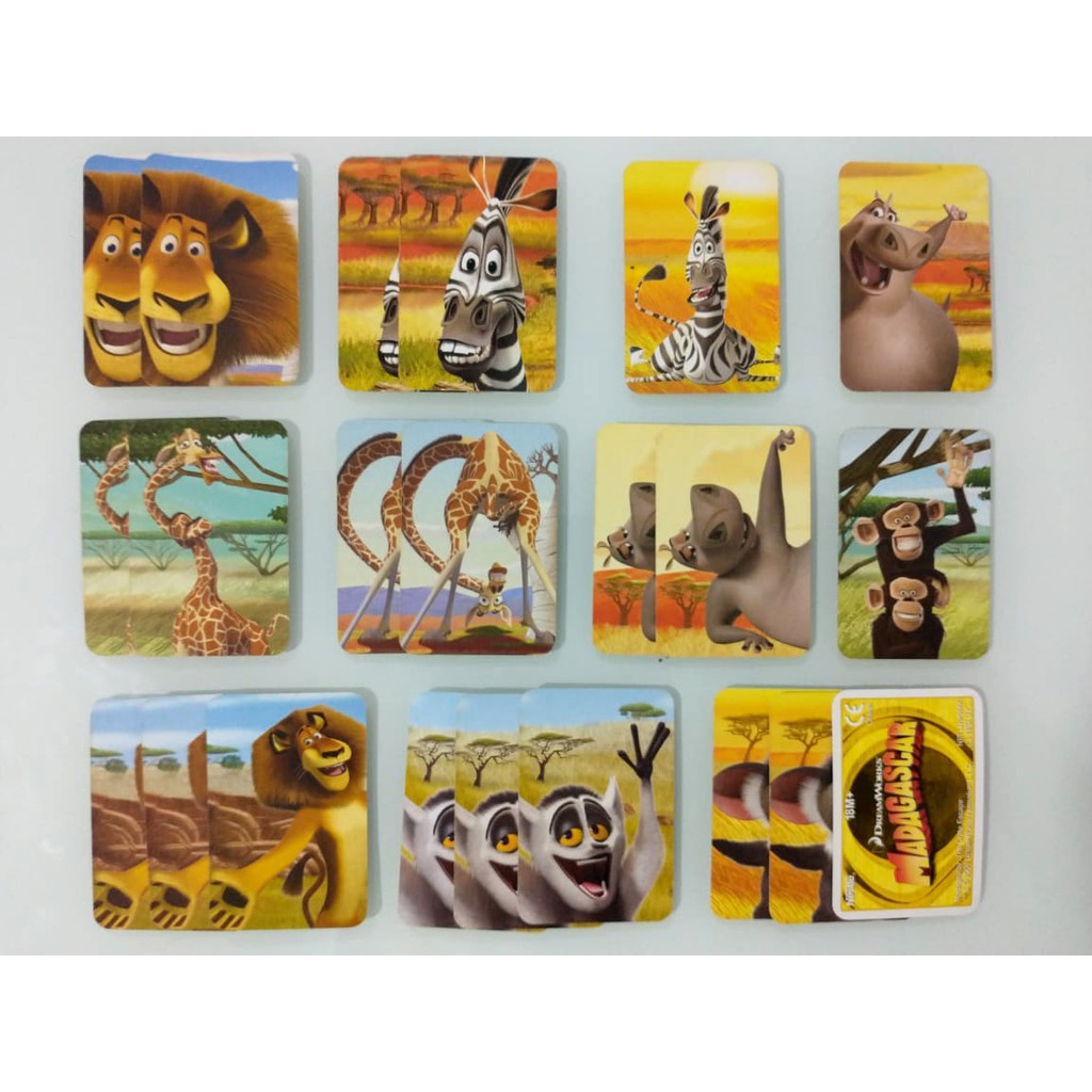 Cartas Jogo Memoria Madagascar - Cards Madagascar - Nestle | Shopee Brasil