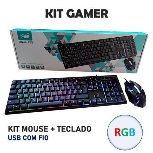 Kit Teclado e Mouse Gamer RGB com LED | Shopee Brasil