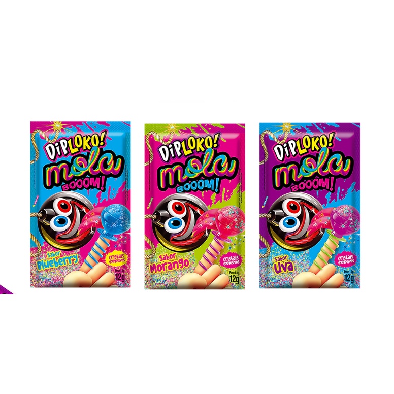 Unidade Pirulito Dip Loko Mola Boom De 12g - Danilla Foods | Shopee Brasil