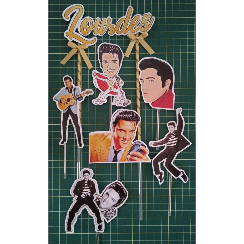 Topo de bolo do Elvis / Topper personalizado Elvis Preslley / Top de ...