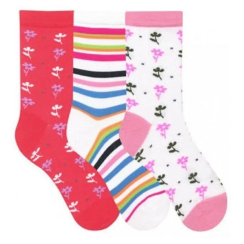 Kit 6 Pares Meias Coloridas Estampadas Femininas 34a40 Cores Sortidas ...
