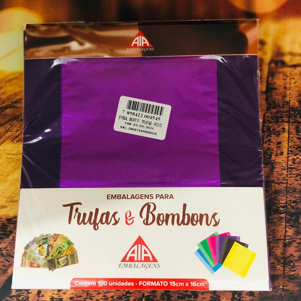 100 Embalagem Para Trufa ROXA Bombom Chocolate, Atacado Kit Embalagens ...