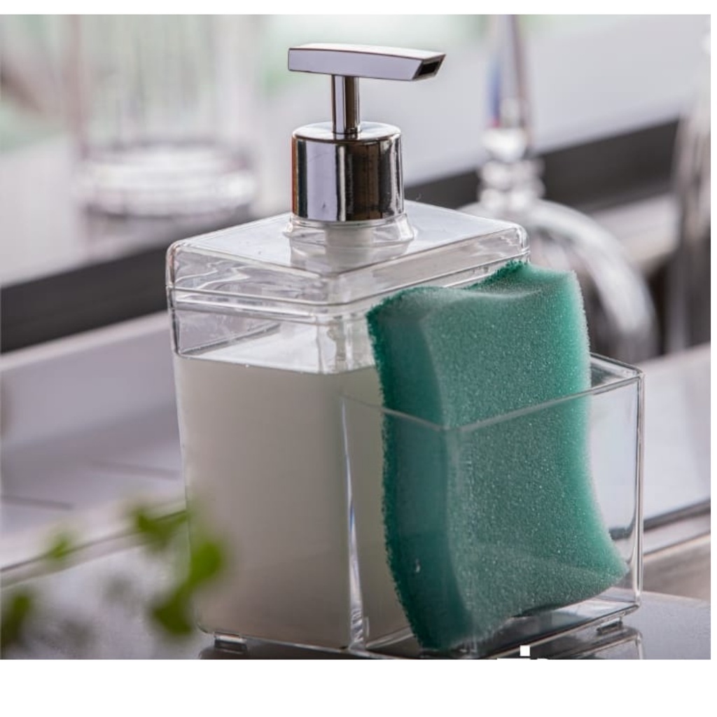 Porta Detergente E Esponja Premium Transparente 570ml Paramount ...