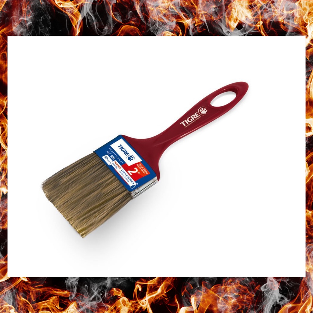 Trincha / Pincel 500 2 polegadas LÁTEX E ACRÍLICA Tigre | Shopee Brasil
