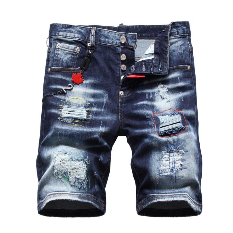Shorts Jeans Rasgados Masculinos Luxuoso Marca Dsq2 Bermuda Esticado ...