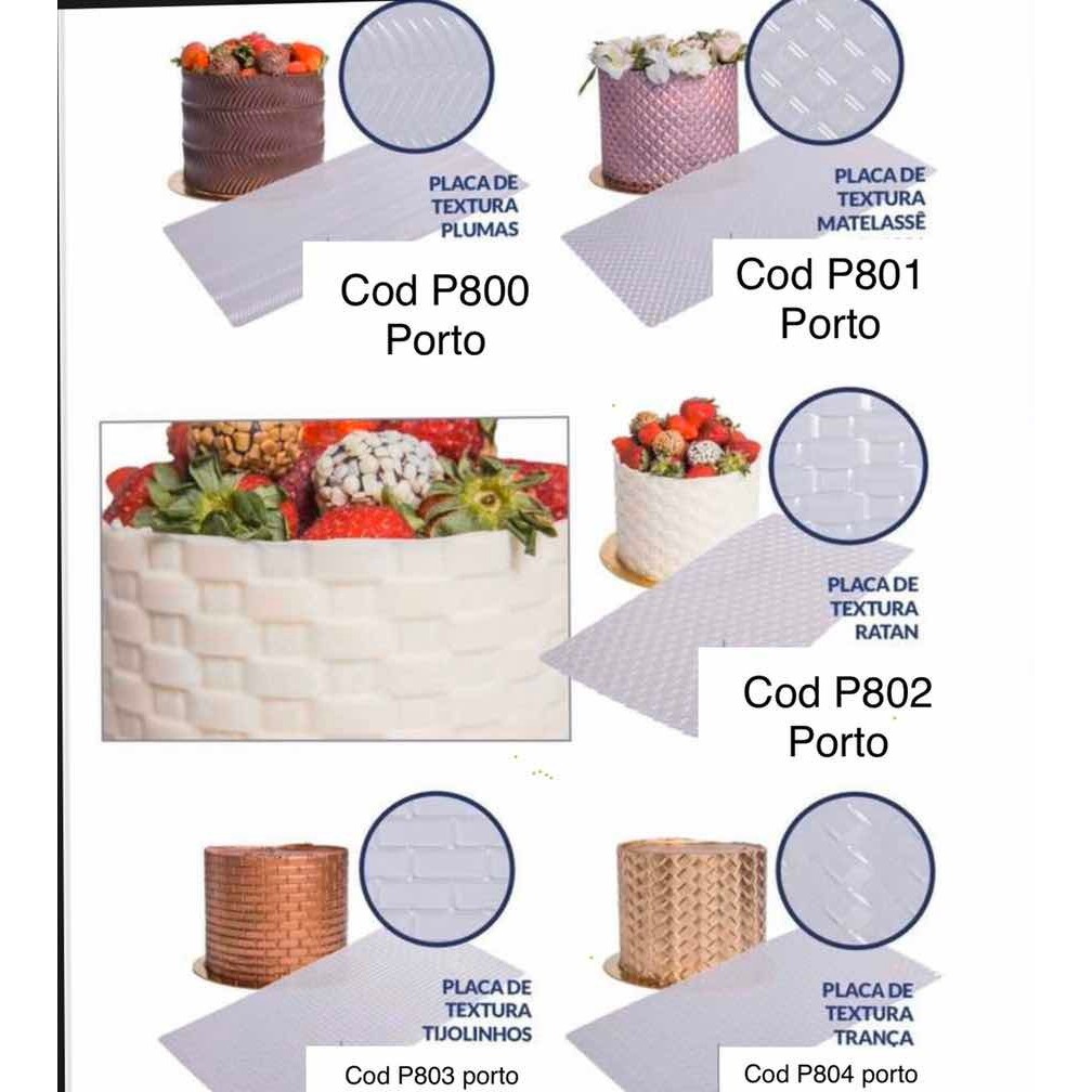 Combo 4 Placas De Texturizar Textura Bolos Bwb /porto | Shopee Brasil