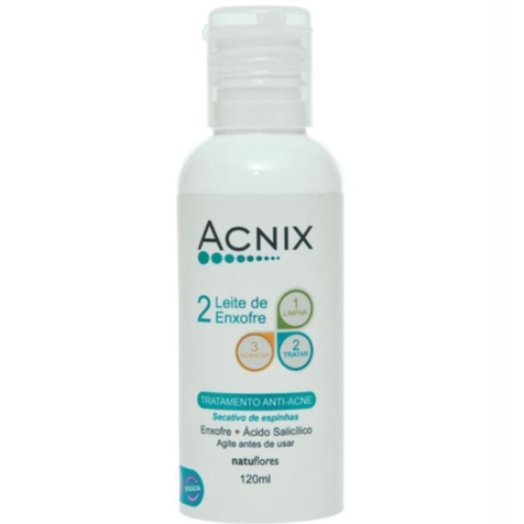 Leite de Enxofre Acnix 120ml - Tratamento Anti-Acne - Natuflores ...