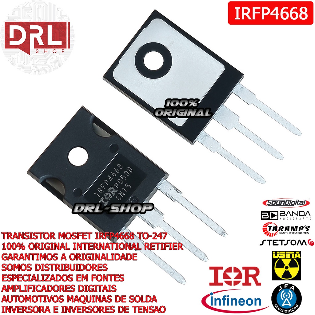 Kit 2 Irfp4668 Transistor IRFP4668 Mosfet 100% Original | Shopee Brasil