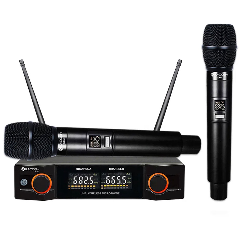 Microfone Kadosh K-402m Uhf Sem Fio Duplo Dinâmico | Shopee Brasil