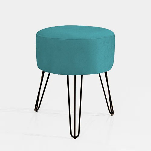 Puff Puf Suede Varias Cores Pés de Ferro Preto Para Sala Recepção E ...