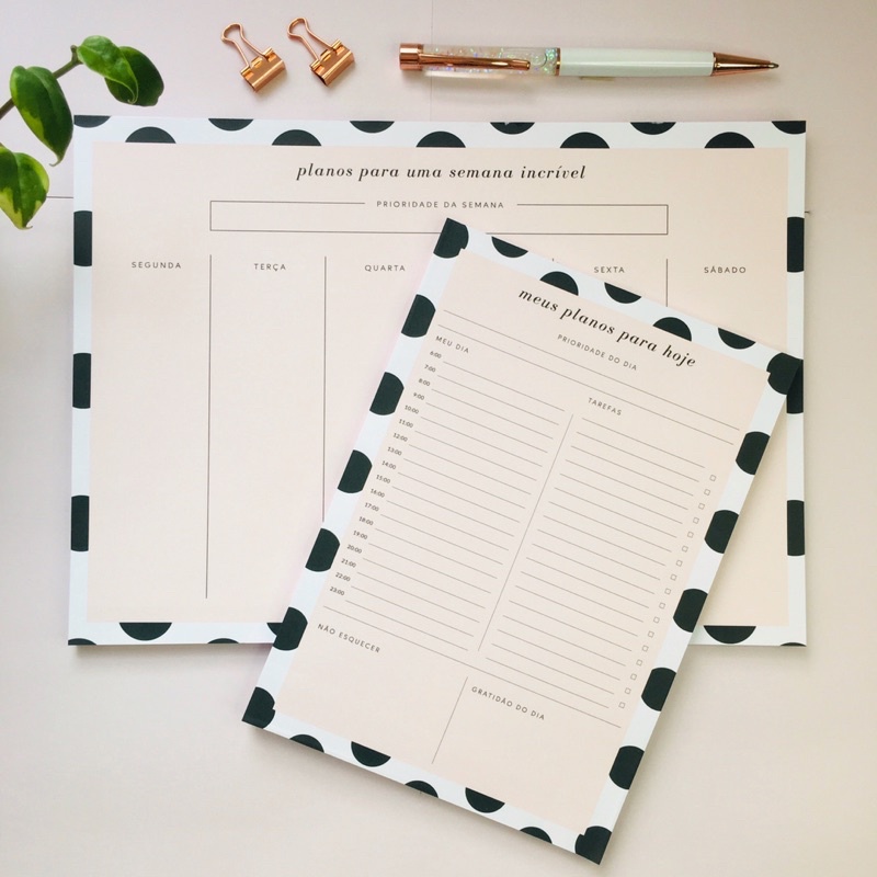 Kit Blocos Planejadores | Planner de Mesa | Planejador Semanal | Bloco ...