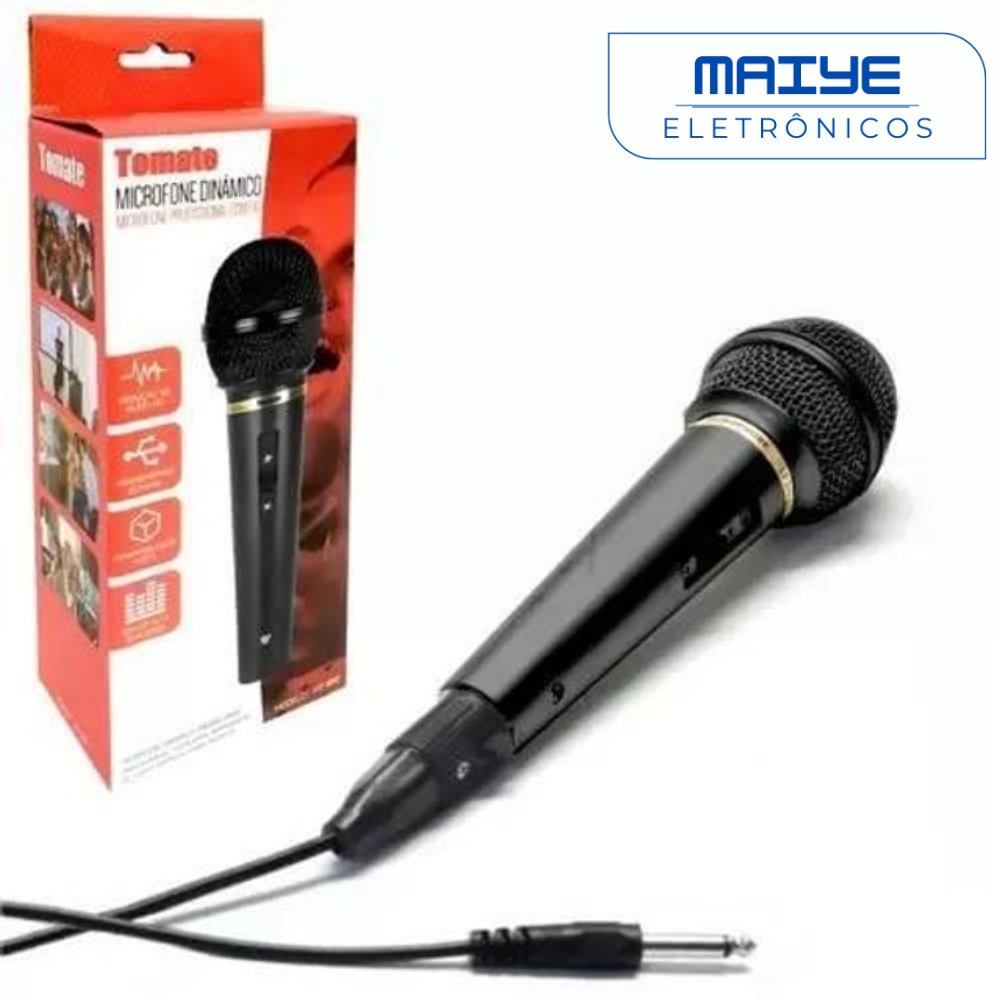 Microfone Dinâmico Profissional com Cabo P10 3M 1018 | Shopee Brasil