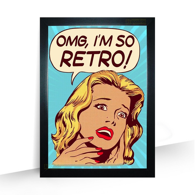 Quadro omg i'm so retro vintage retrô com moldura Barbershop | Shopee ...