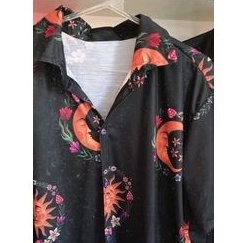 camisa de botão sol e lua | Shopee Brasil