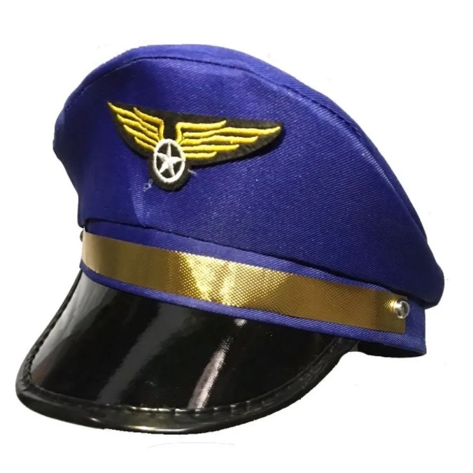Quepe Aviador Adulto - Cap Azul Fantasia Piloto Aviao | Shopee Brasil