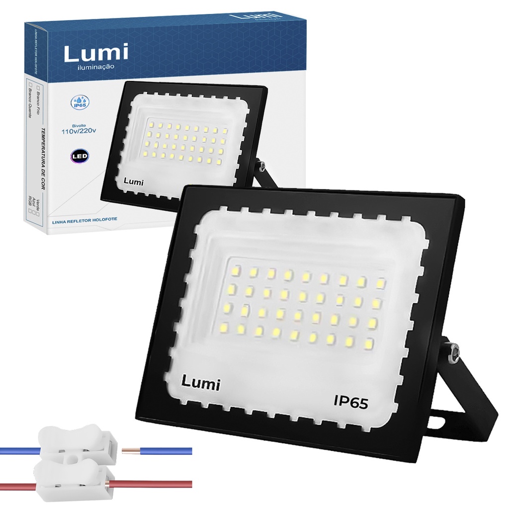 Luminária Mini Holofote Refletor Super Led 100w Ip65 Bivolt Lumi Pronta ...