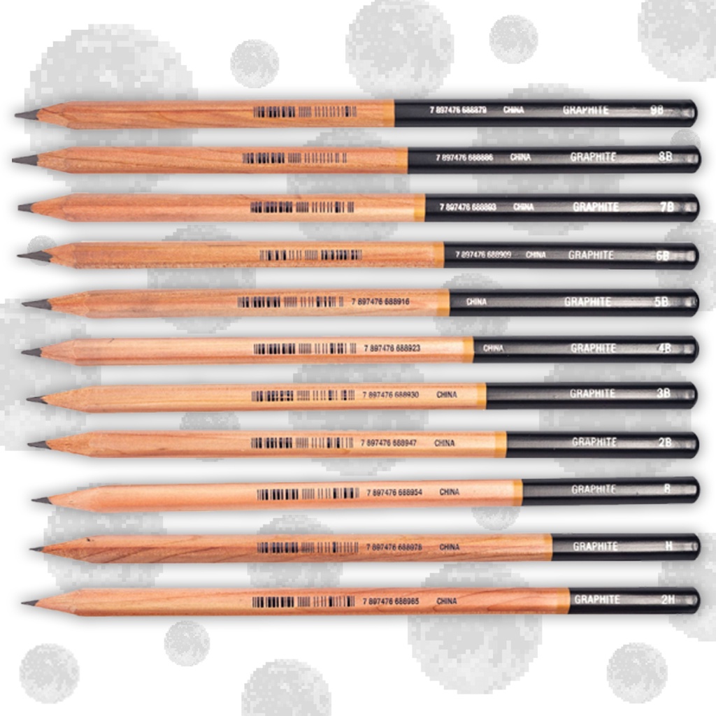 Lapis Tecnico Artools Graphite 2H/H/HB/B/2B/3B/4B/5B/6B/7B/8B/9B ...