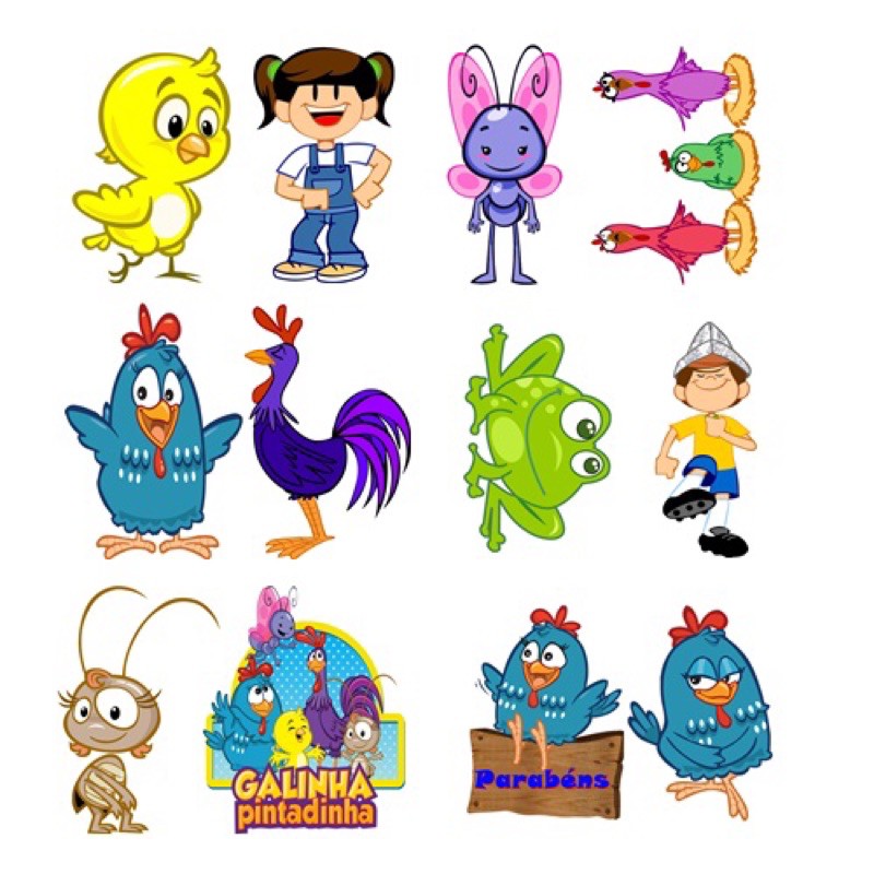 Galinha Pintadinha- 12 Displays de Festa de 20cm | Shopee Brasil