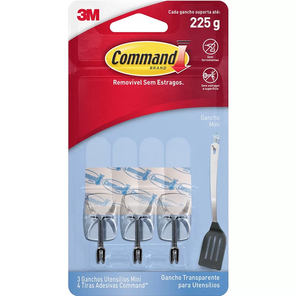 Gancho Adesivo Mini Para Utensílios 3 Un 225 g Command Brand 3M ...