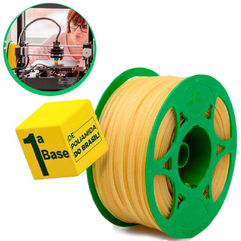 Filamento Poliamida para Impressão 3D 1,0KG Cor Ambar Claro AMAZONAS ...