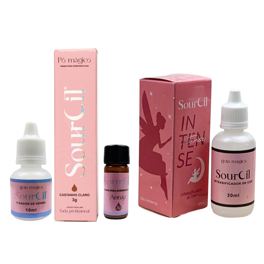 Kit Sourcil Henna Sobrancelha E Intensificador De Cor Gotas Magicas ...