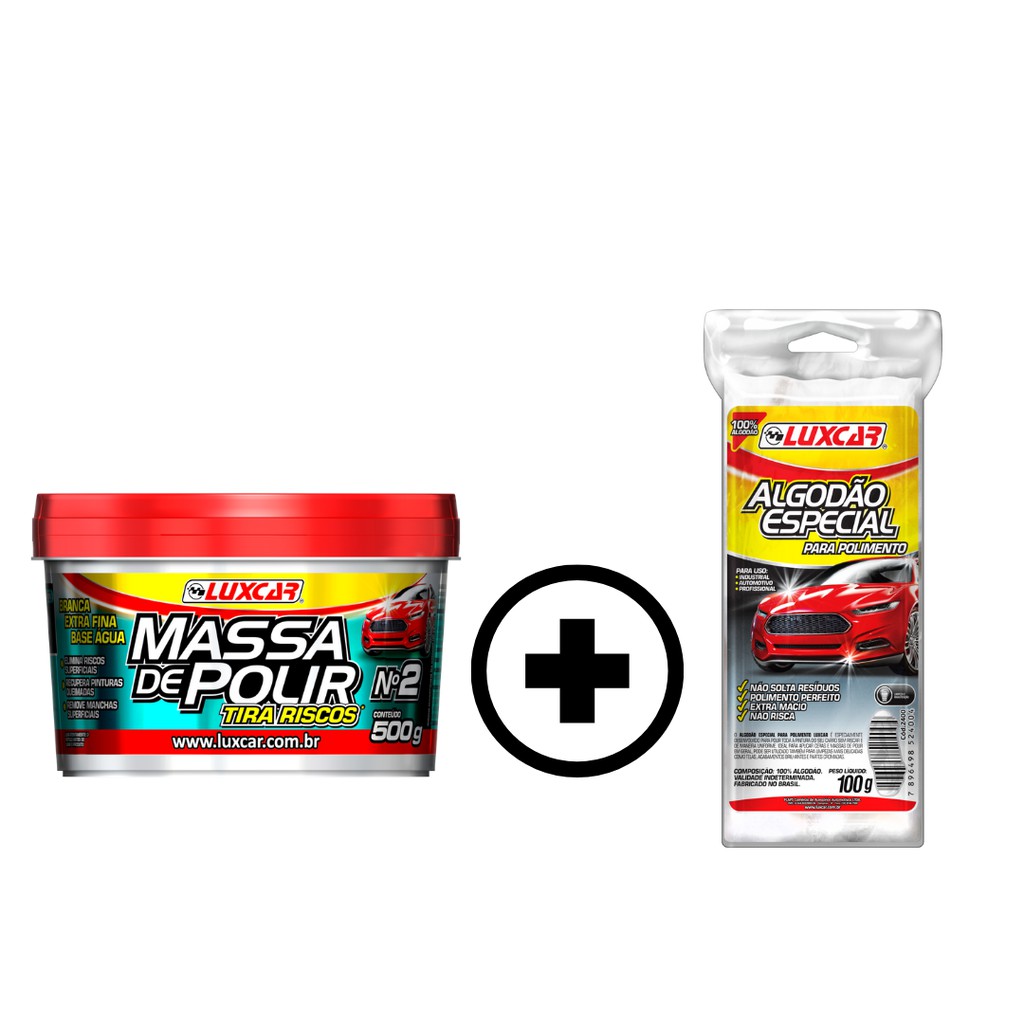 Massa De Polir Tira Riscos Luxcar + Algodão Para Polimento | Shopee Brasil
