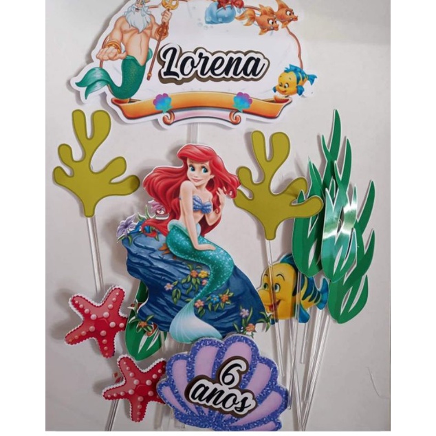topo sereia_ topper para bolos | Shopee Brasil