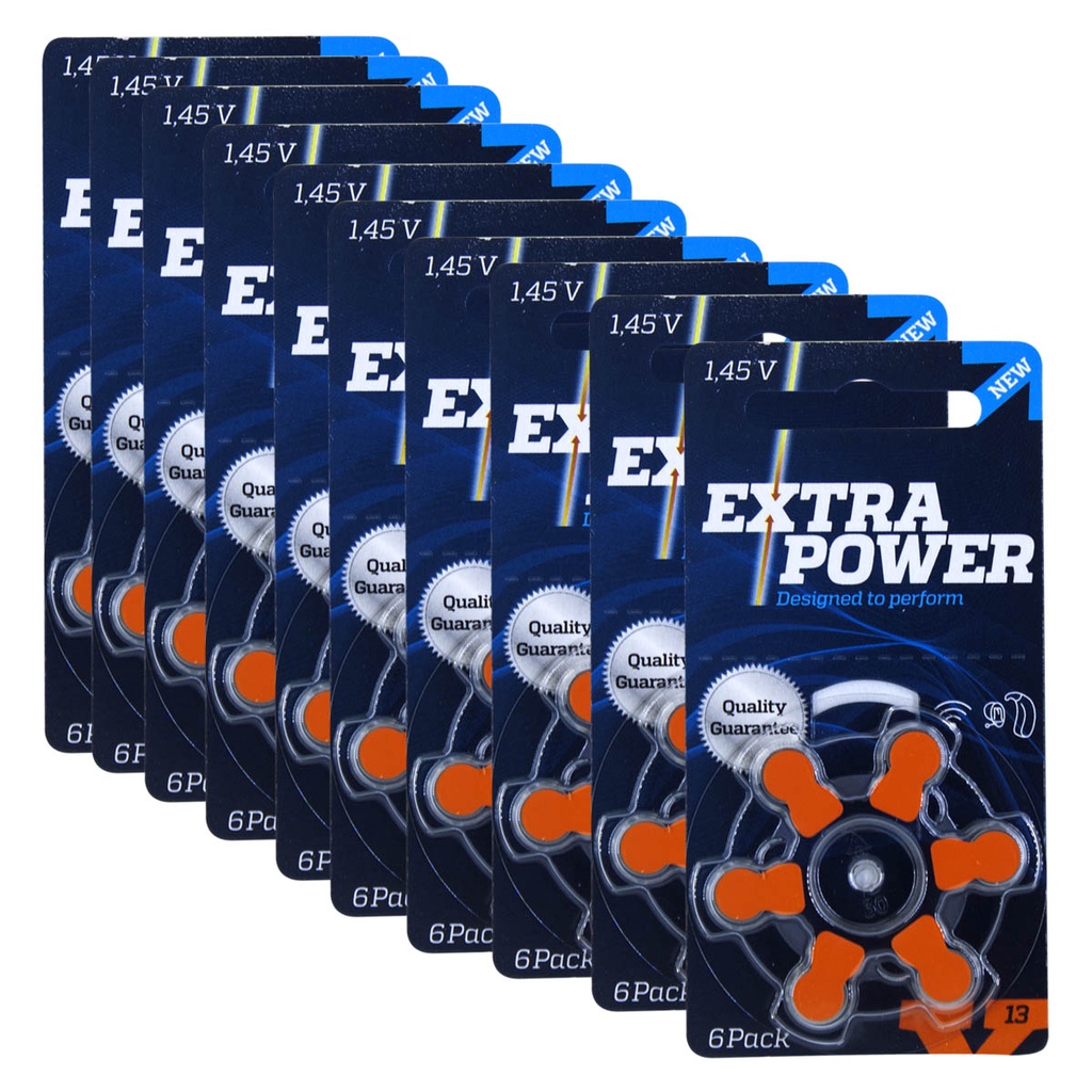 60 Pilhas Baterias 13 Pr48 Auditivas Extra Power 10 Cartelas | Shopee Brasil