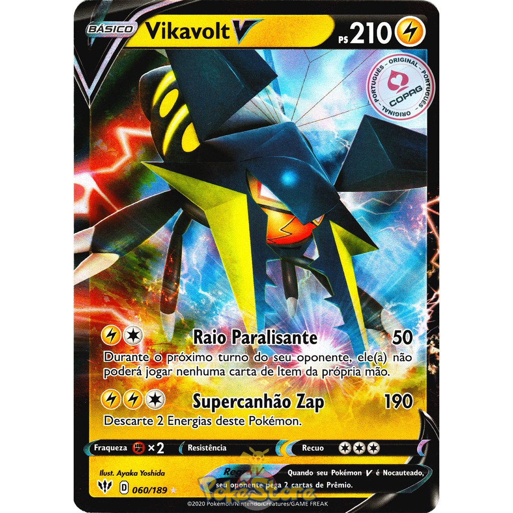 Carta Pokemon Vikavolt V Português Card Original Copag | Shopee Brasil