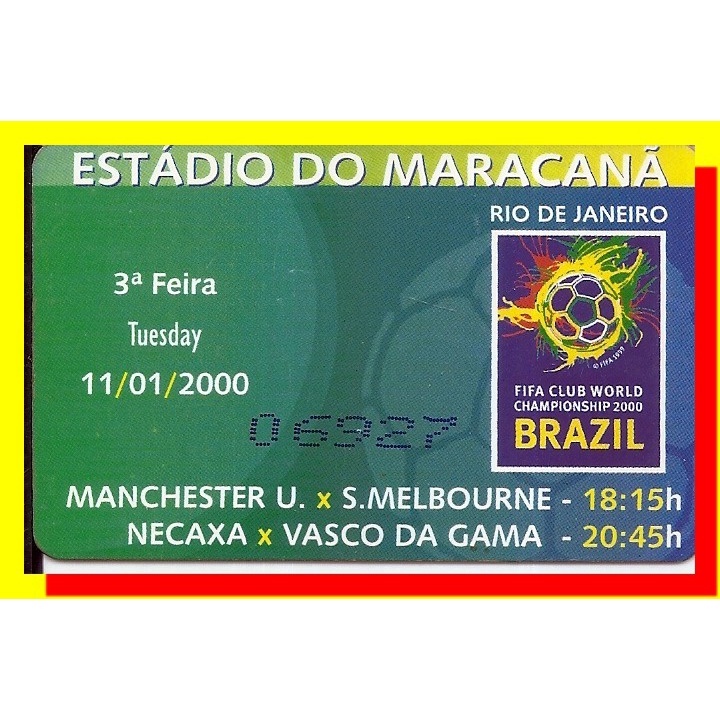 Ingresso usados MANCHESTER U. x S.MELBOURNE e NECAXA x VASCO DA GAMA ...