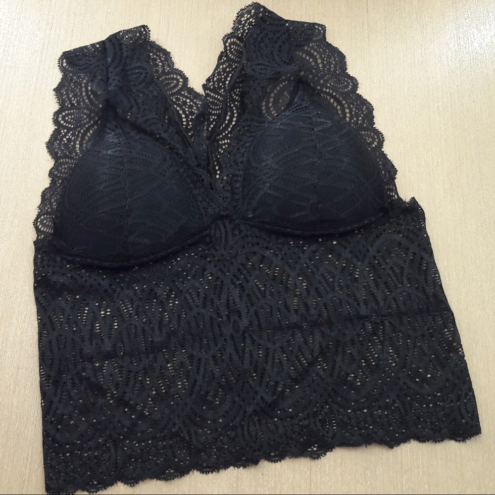 Cropped Sofia em Renda Luxo com Bojo Triângulo Costas Nadador Sexy Sparny | Shopee Brasil