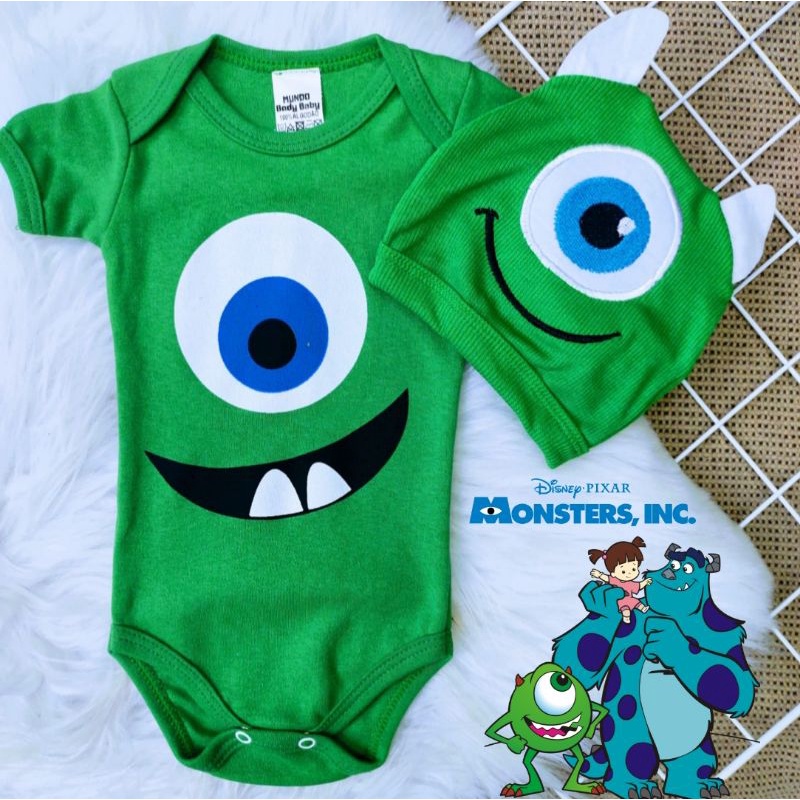 Kit 2 Body e Gorrinho Mike Wazowski Monstros SA baby | Shopee Brasil