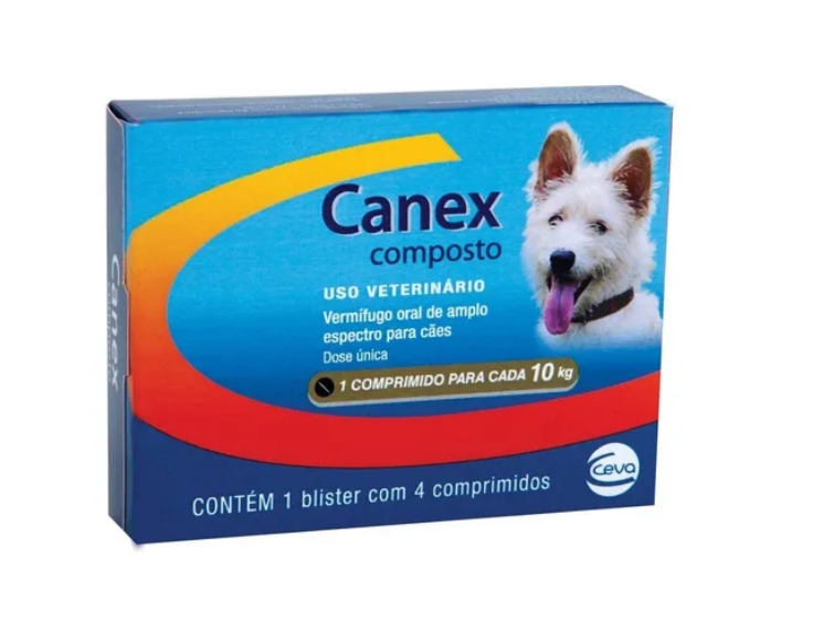 Vermífugo Canex Composto - 4 Comprimidos para Cães Cachorro | Shopee Brasil