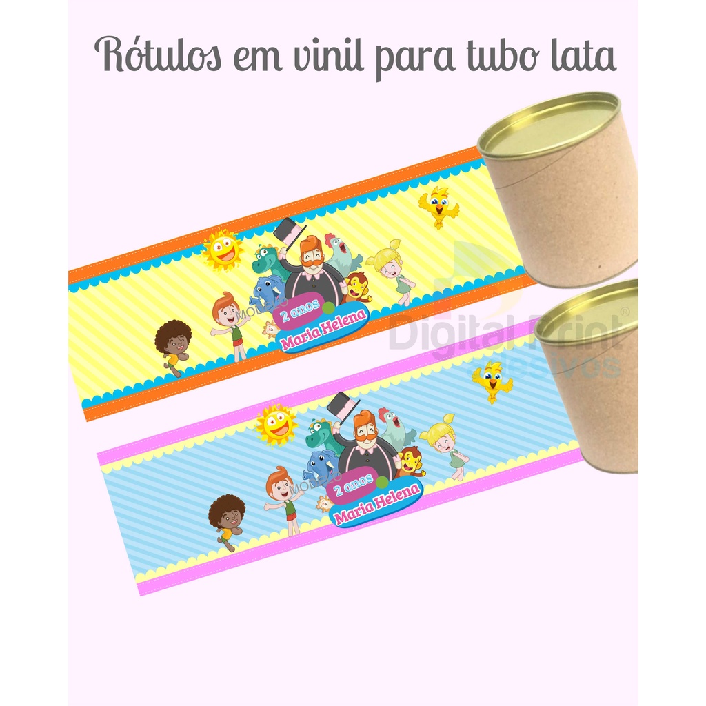 Rótulo em vinil para tubo lata tubolata personalizado qualquer tema a ...