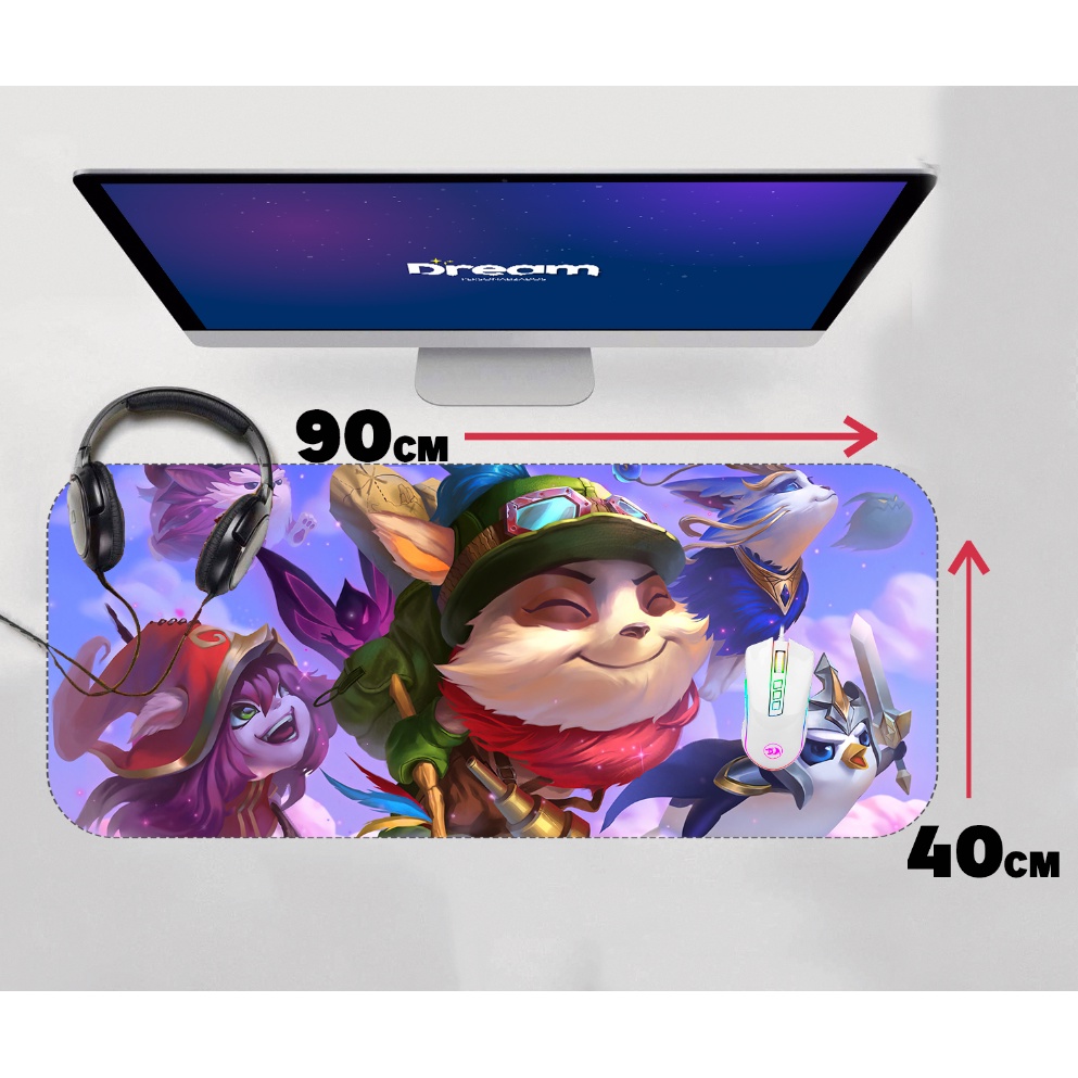 Mouse Pad Gamer Teemo League of Legends LOL Extra Grande 90x40 ...