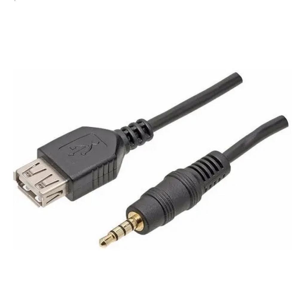 Cabo Preto Usb Pendrive Fêmea X P2 3,5mm Entrada Auxiliar | Shopee Brasil
