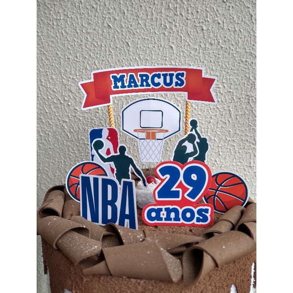 Topper de bolo basquete | Shopee Brasil
