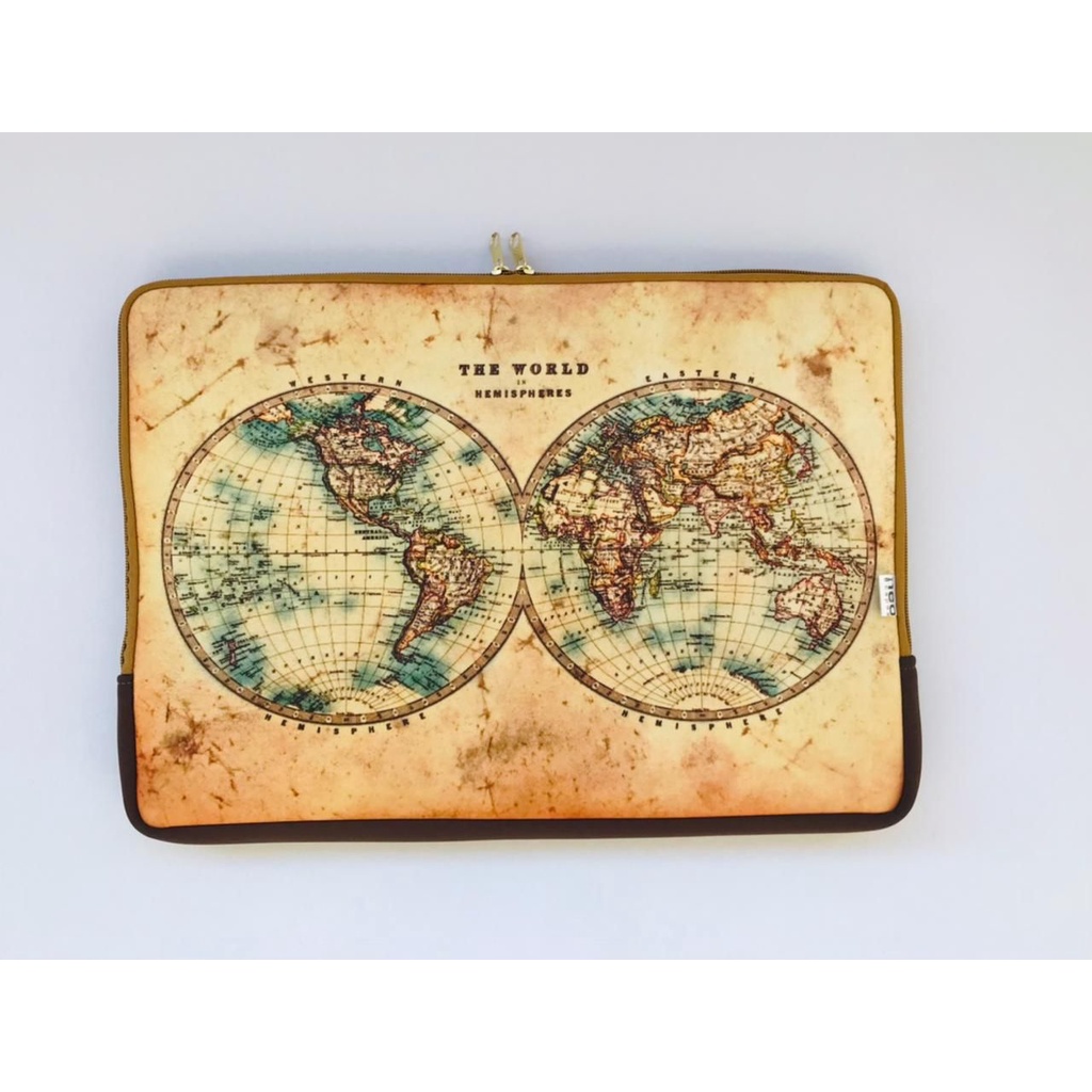 Capa Bag Slim Pasta para Notebook e Macbook Neprene Mapa Estampado ...