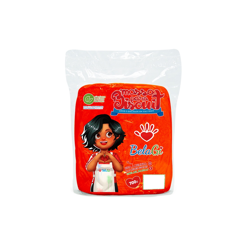 Massa para Biscuit BelaGi Shock Colors Vermelho 700g | Shopee Brasil