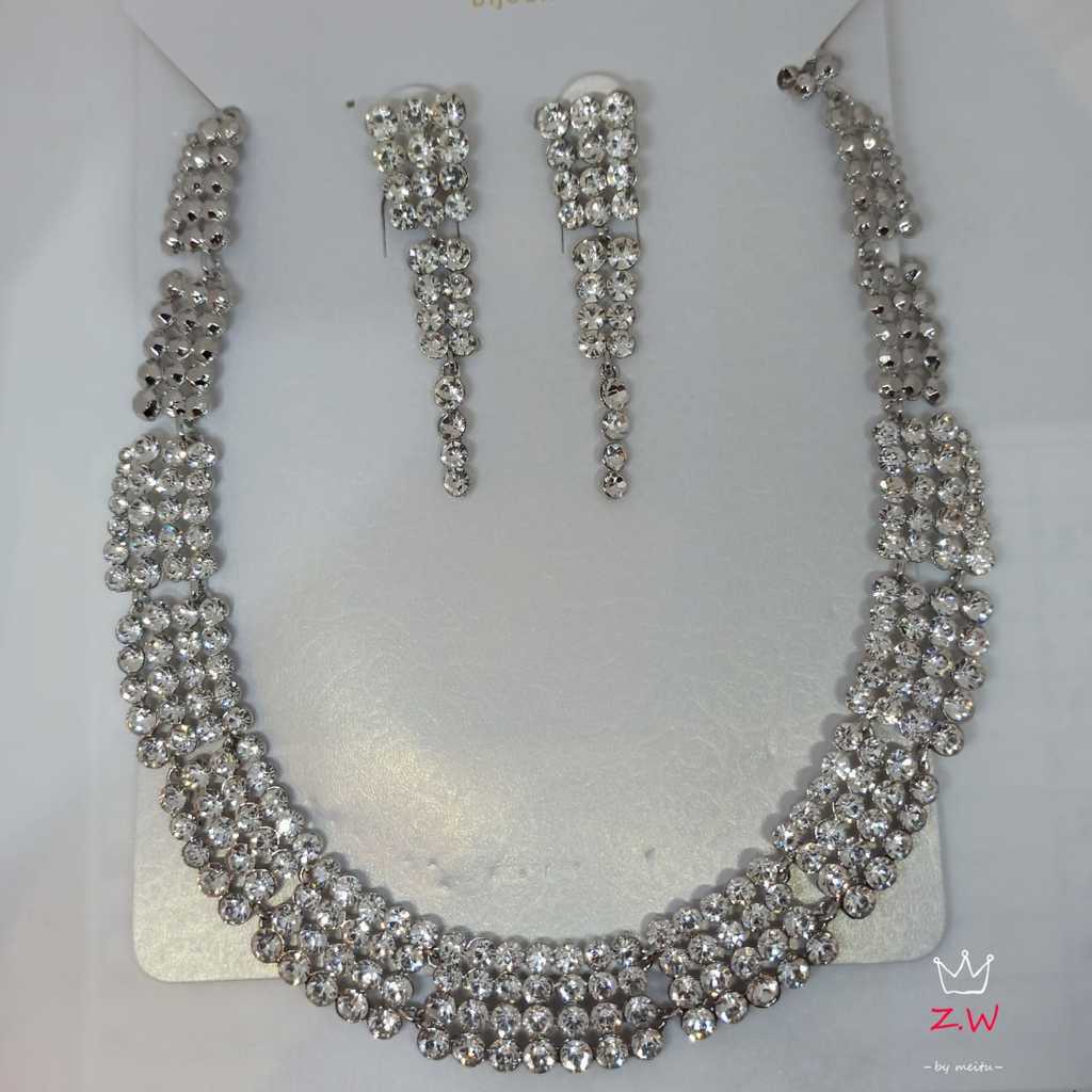 Promocao/ofertas Kit Colar e Brinco de Strass Festa Noiva Casamento ...