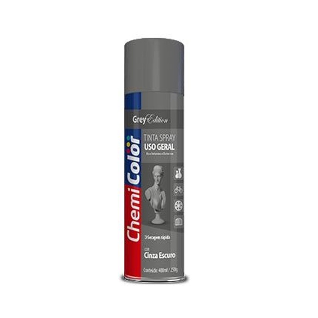 TINTA SPRAY CINZA ESCURO 400ML U.G (CHEMICOLOR) | Shopee Brasil