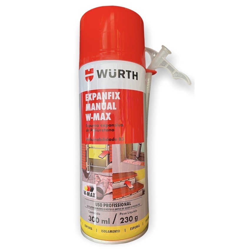 Espuma Expansiva De Poliuretano 300ml WURTH - EXPANFIX W-MAX | Shopee Brasil