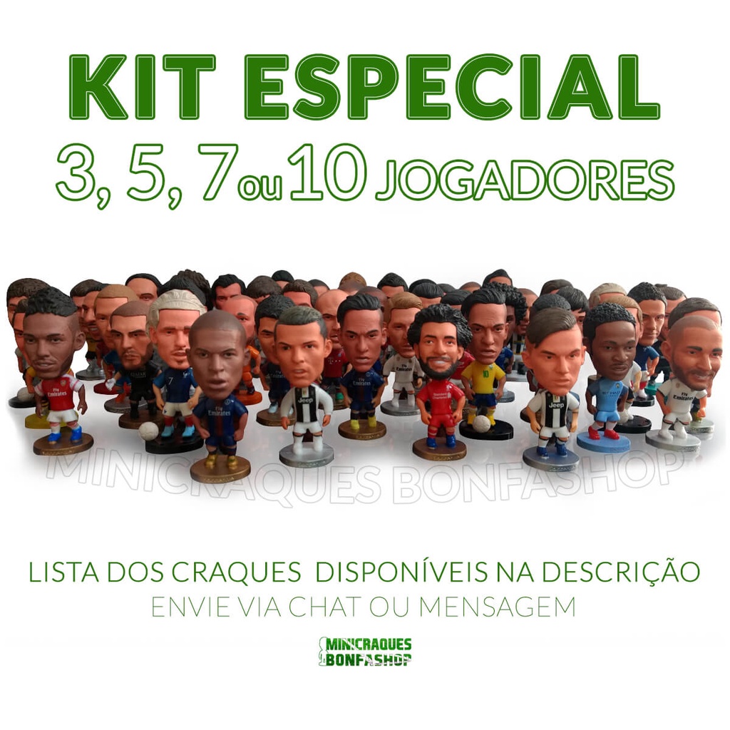 Kit 3, 5, 7 ou 10 Mini Craques Jogadores de Futebol do Mundo ...