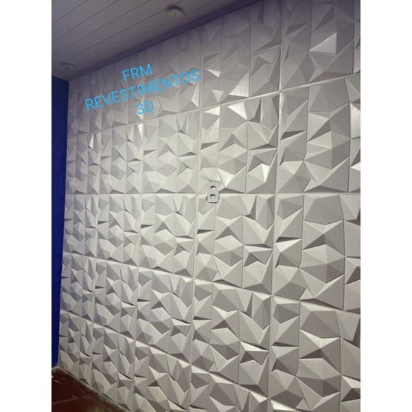 Kit 8 Placas 3D PVC 50x50cm Revestimento de Parede Diamante | Shopee Brasil